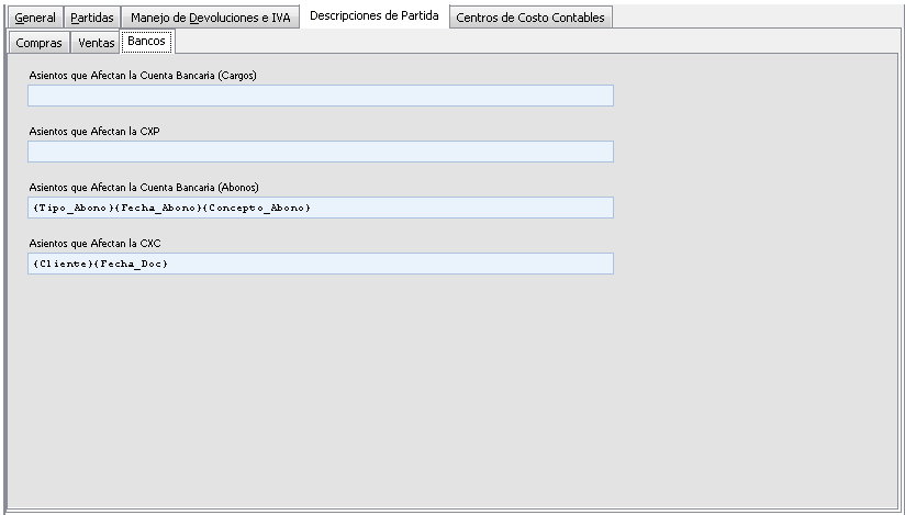 Parámetros Contabilidad - Brilo ERP Docs